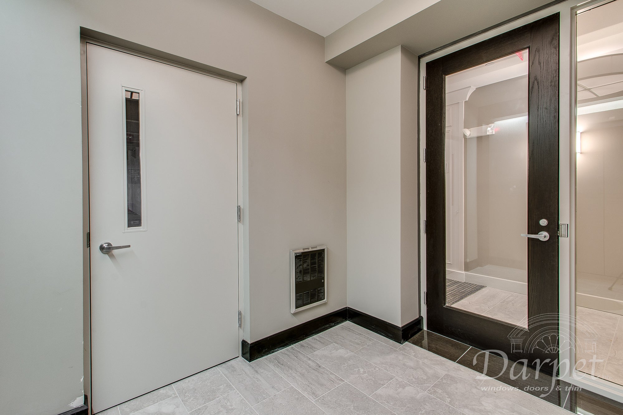 Commercial Full Lite Birch Door with Hollow Metal Frame