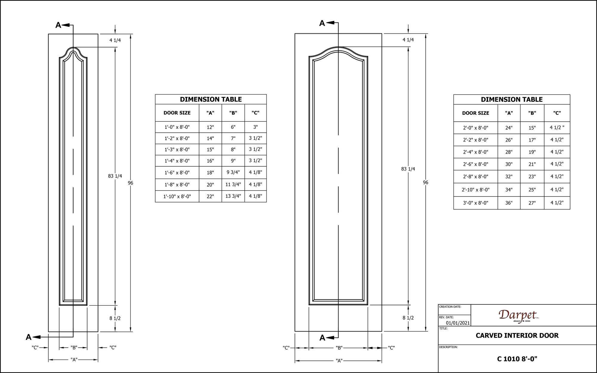 D1010 Carved Interior Door